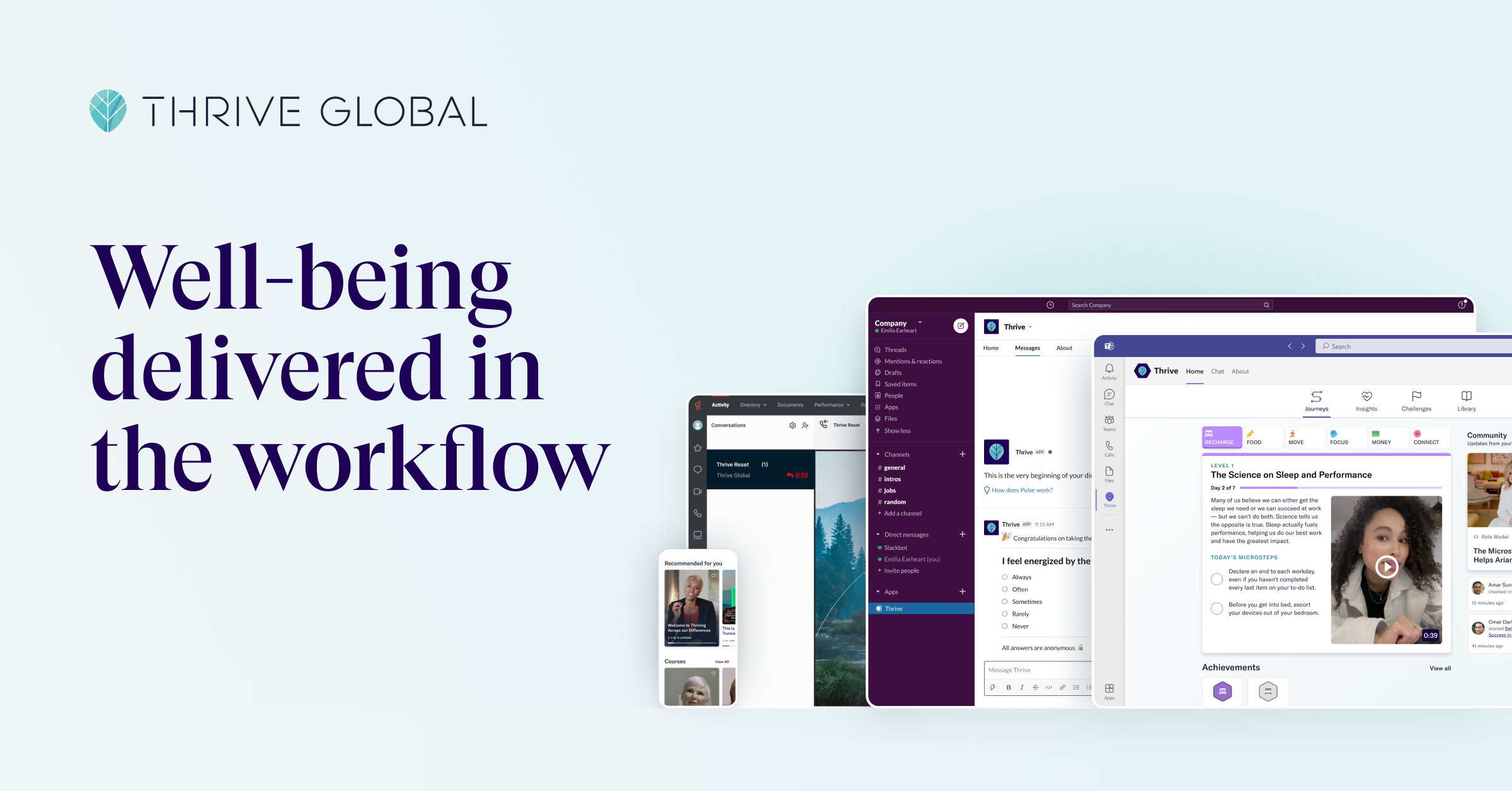 Thrive Global Well Being Behavior Change Platform